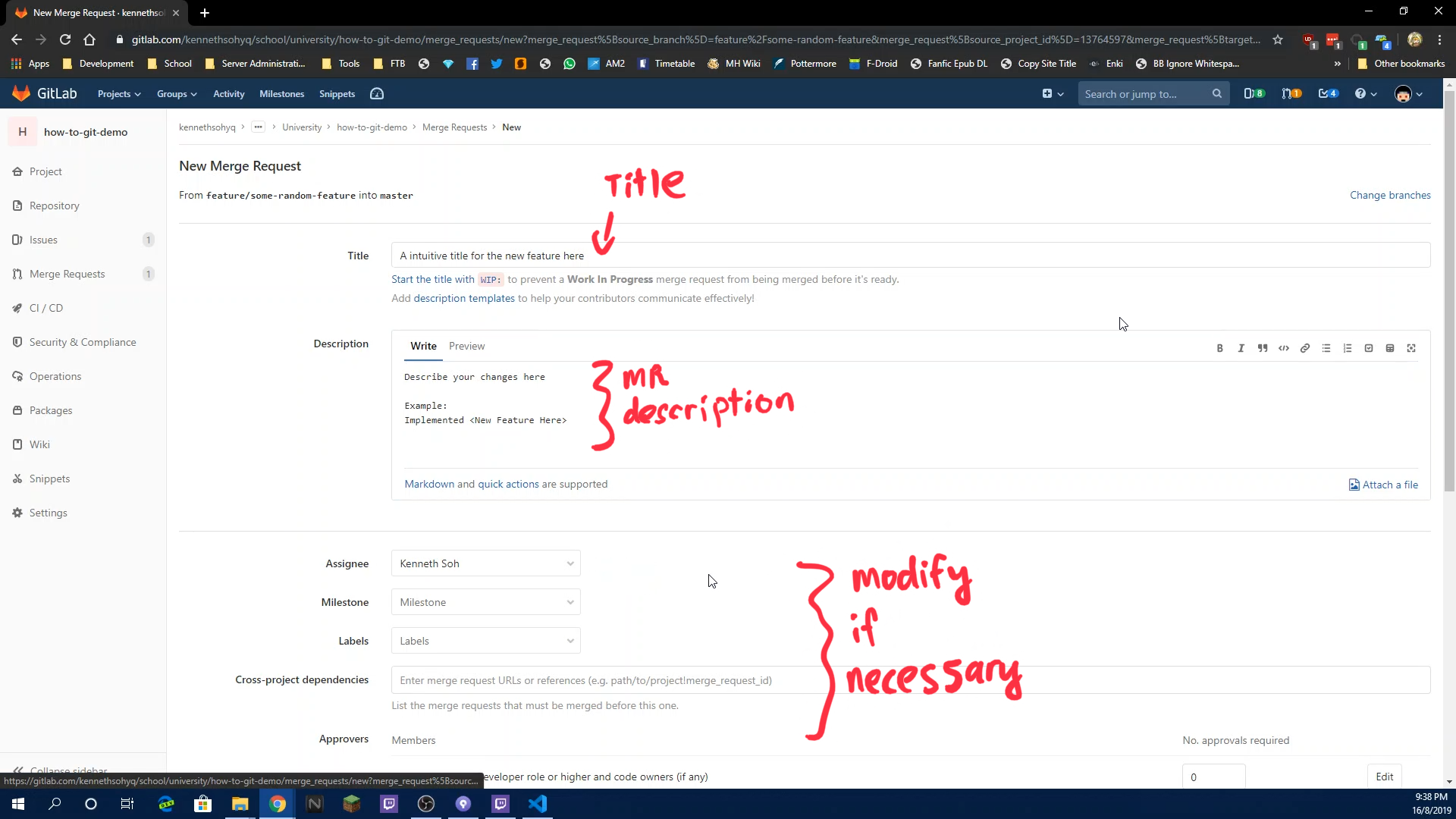 Create MR And Do Features How To Git For Dummies NTU SCSE Style 