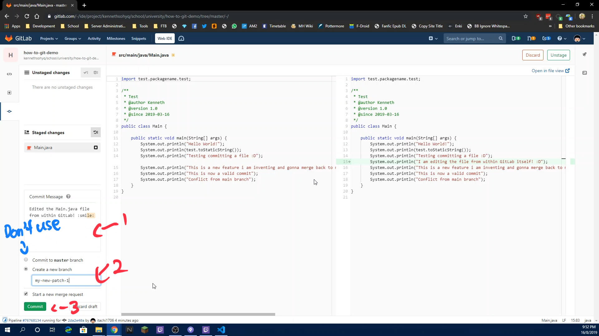 Web IDE How To Git For Dummies NTU SCSE Style 