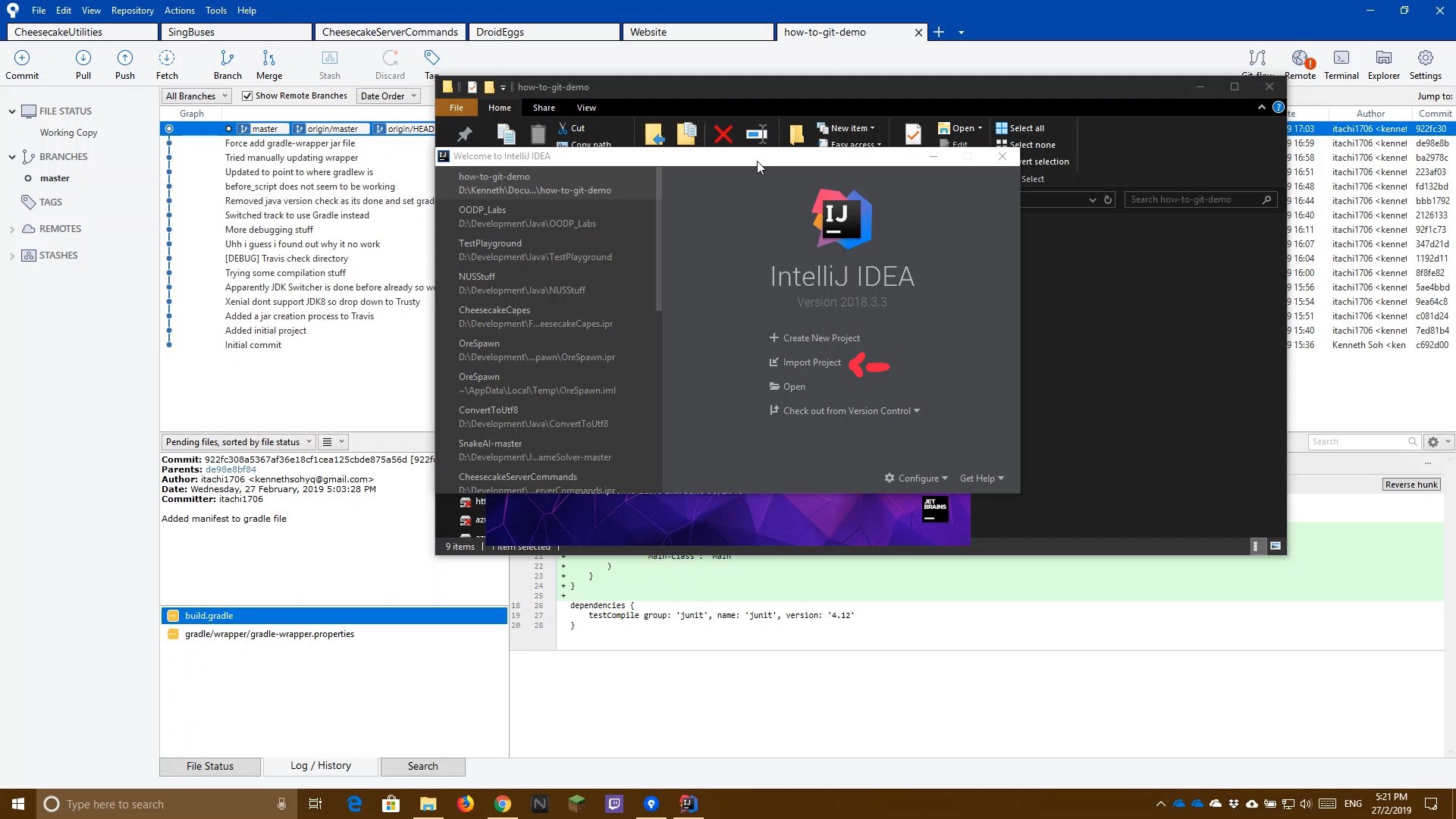 Import Project IntelliJ How To Git For Dummies NTU SCSE Style 